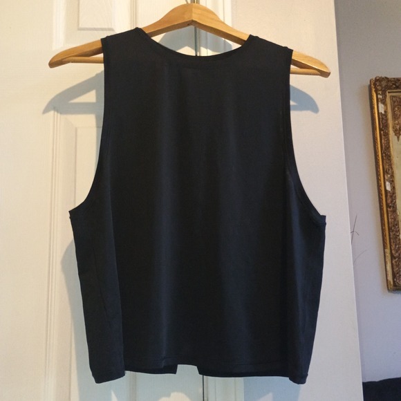 SPANX | Tops | Spanx Black Activewear Muscle Tank Top Slit Back Yoga ...